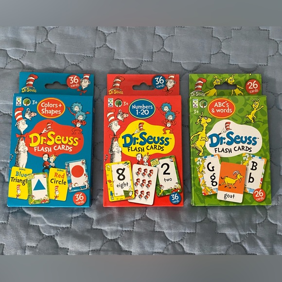 Dr. Seuss | Toys | Dr Seuss Flash Cards 3pack Set Colors Shapes Numbers ...